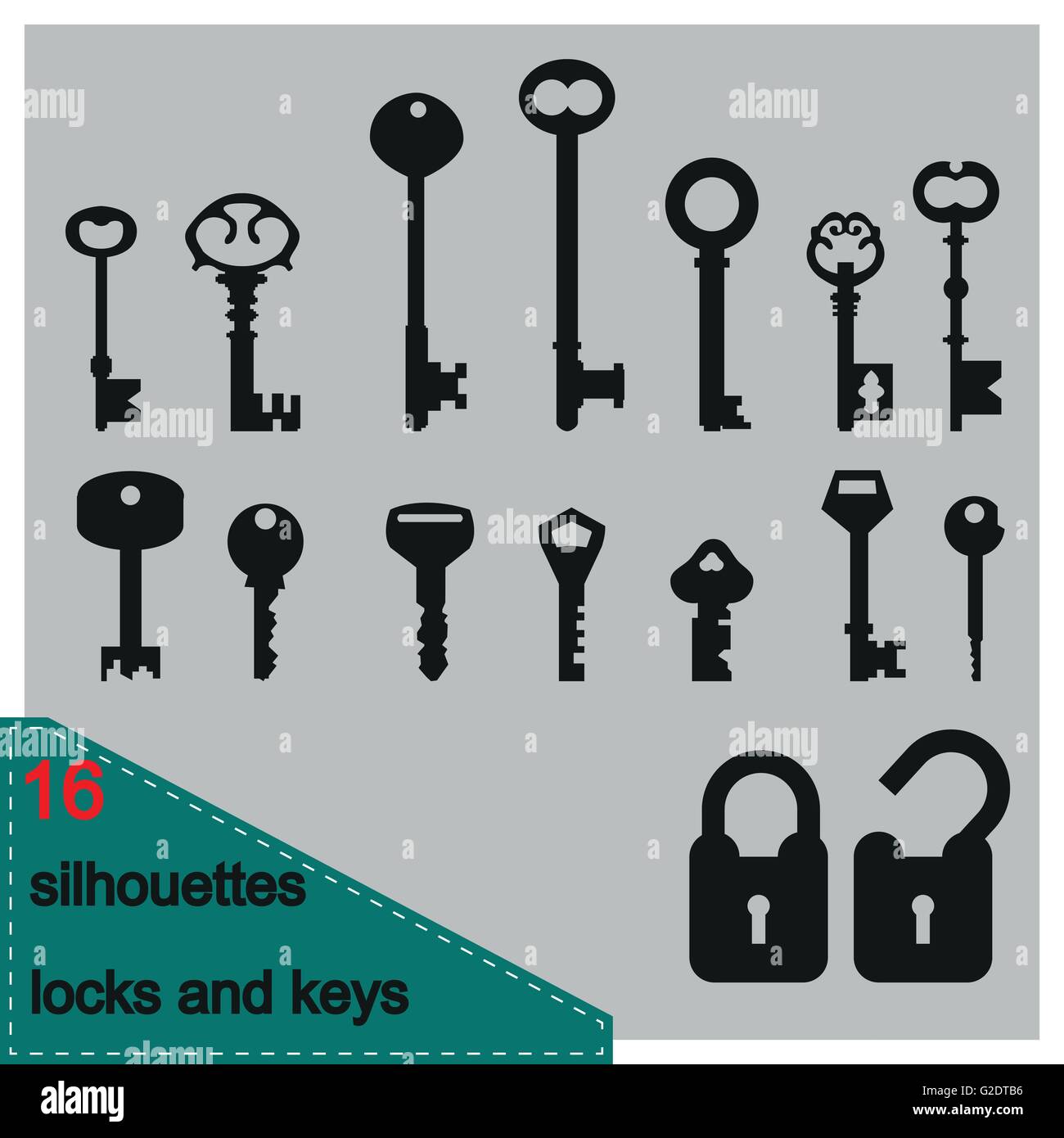 Vector illustration silhouette of keys and locks Stock Vector Image ...