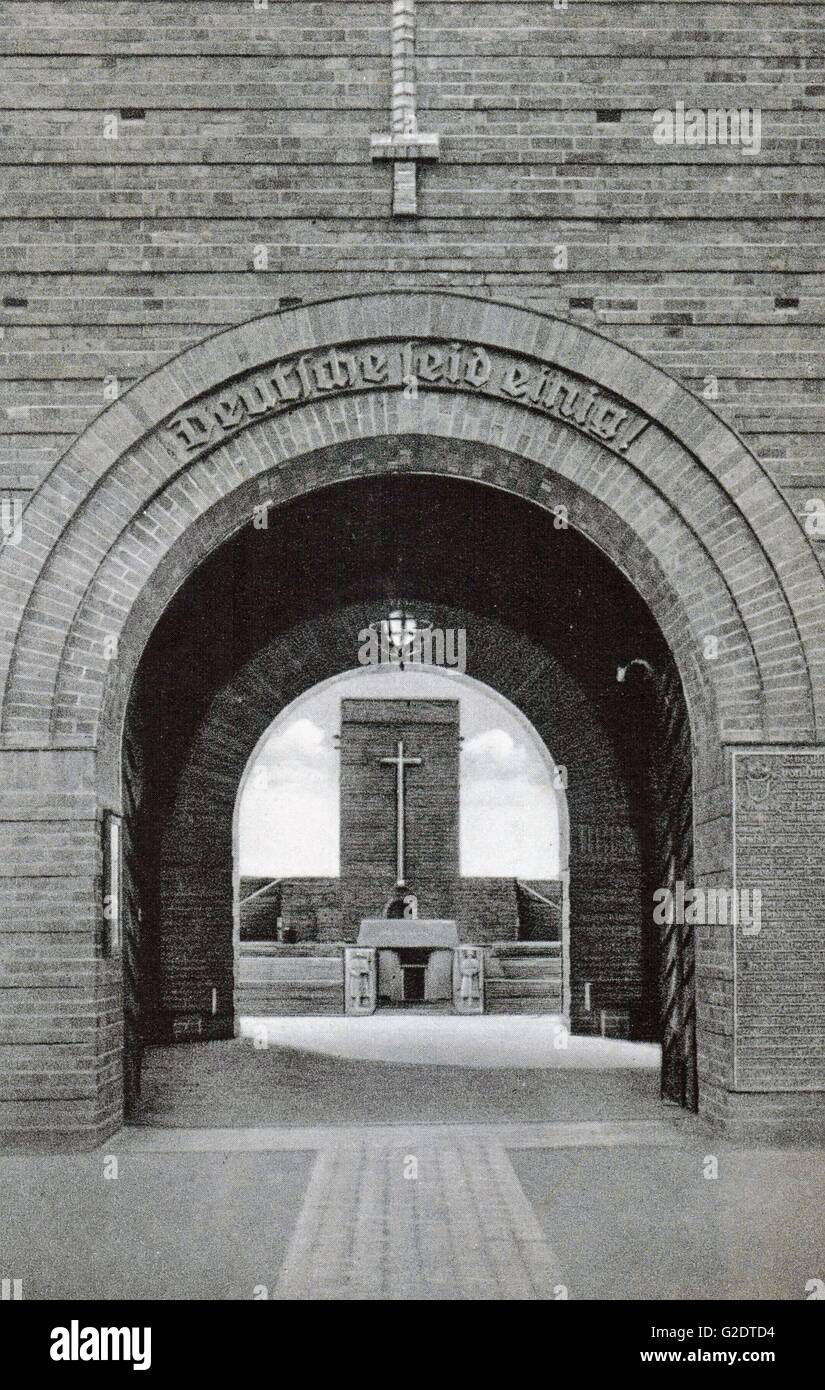 Tannenberg Memorial, East Prussia. Entrance tower to Hindenburg`s ...