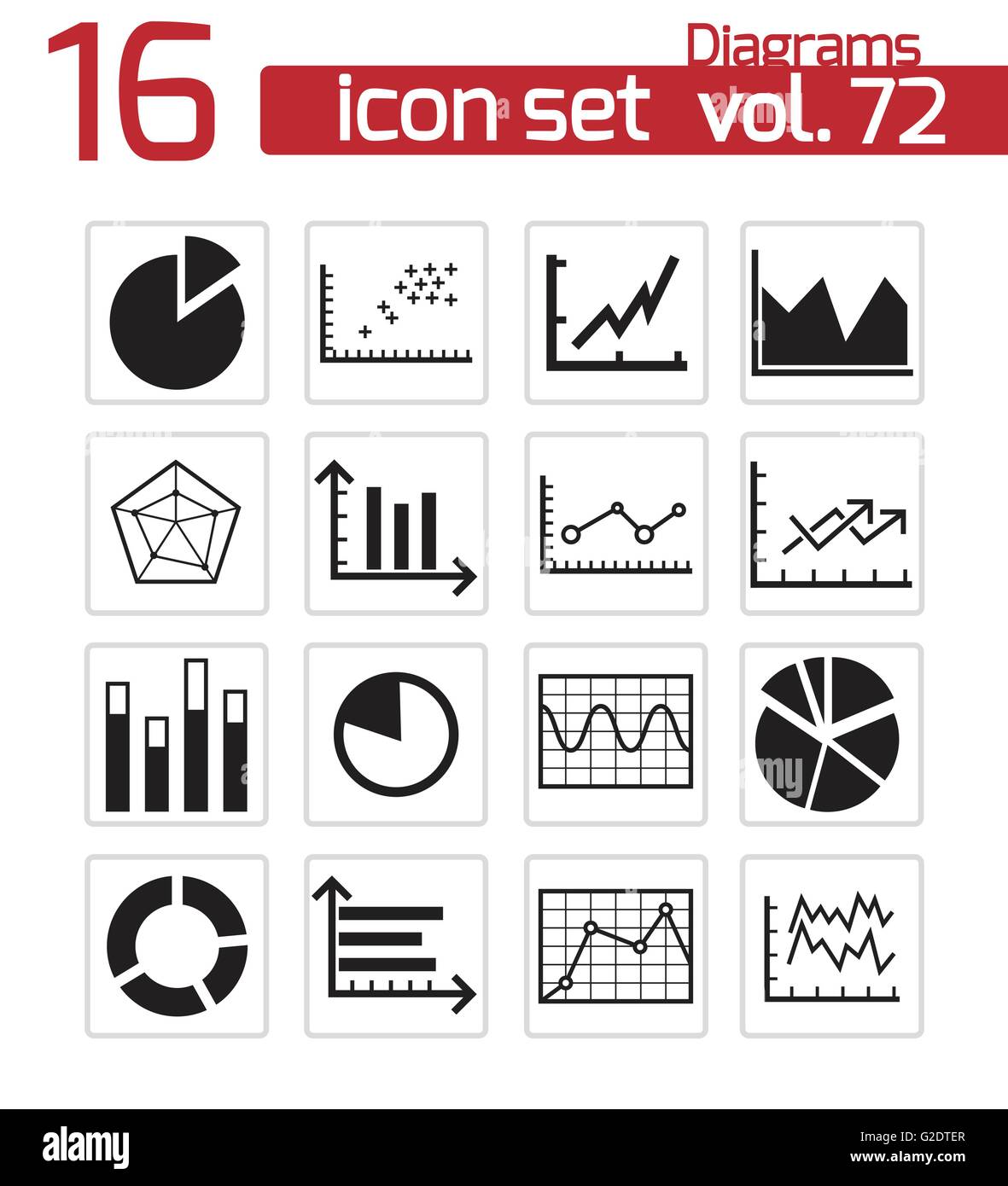 Charts diagrams set line Cut Out Stock Images & Pictures - Alamy