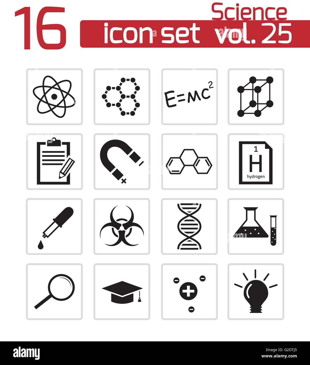 Vector black science icon set on white background Stock Vector Image ...