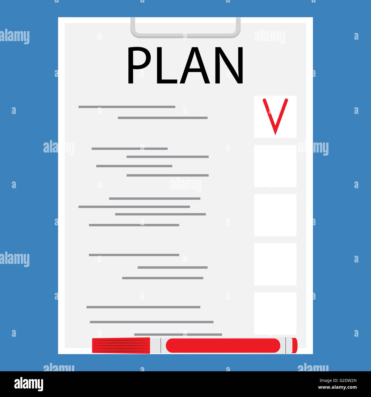 Plan document flat design. Business management and data icon, plan ...