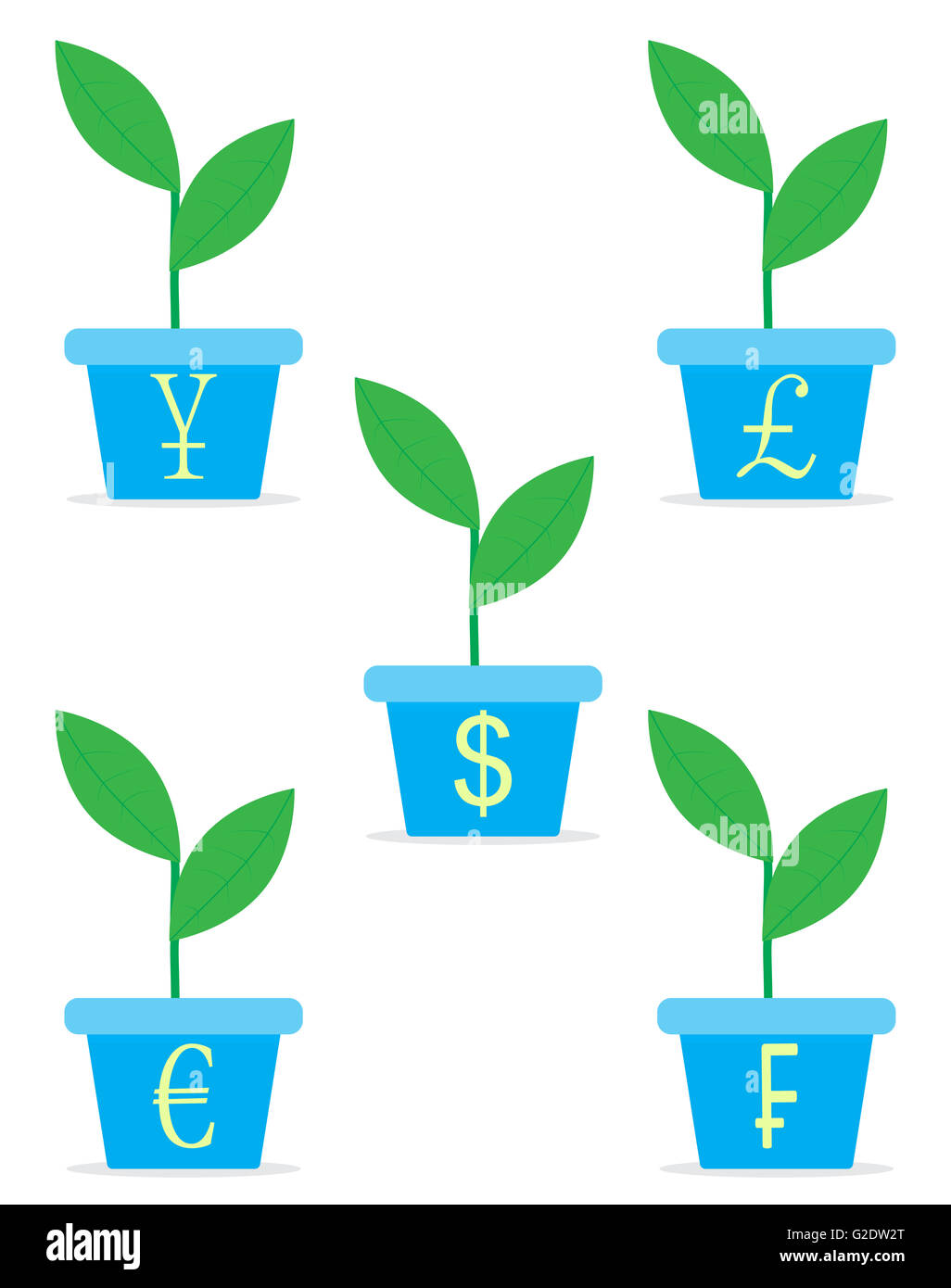 Growth income from start up set. Sprout in a pot. Profit money growth ...