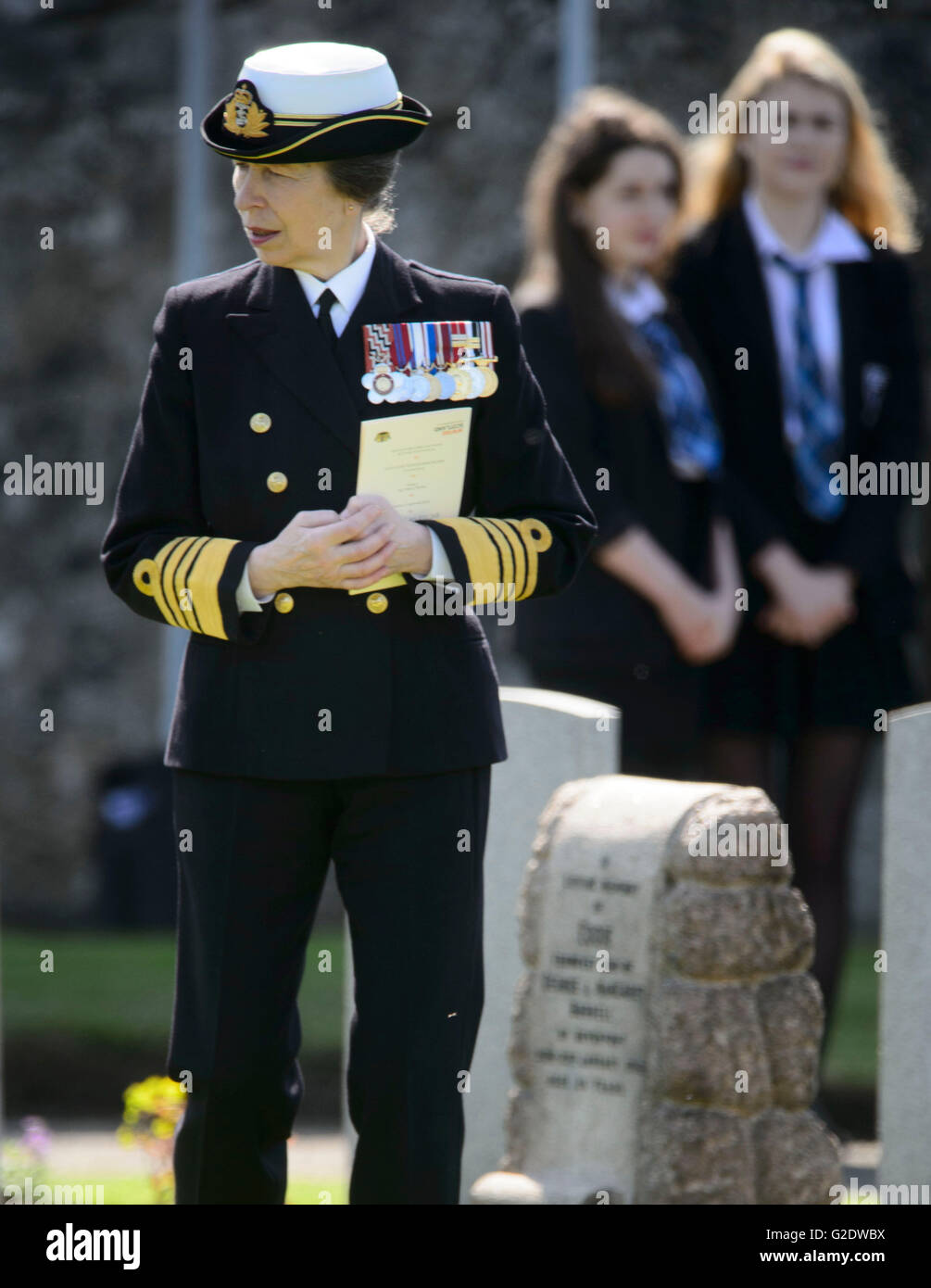 The Princess Royal after a service at the Commonwealth War Grave ...
