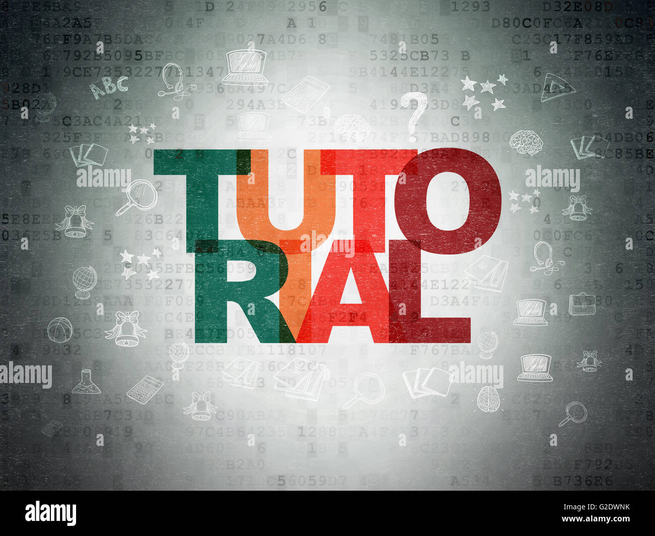 Education concept: Tutorial on Digital Data Paper background Stock ...