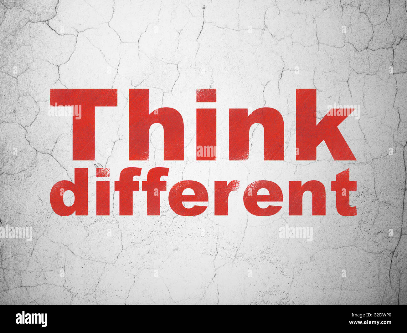 Studying concept: Think Different on wall background Stock Photo - Alamy
