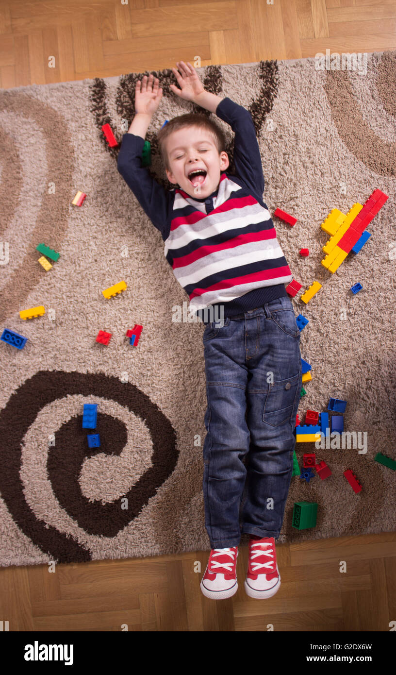 Boy laying on back hi-res stock photography and images - Alamy