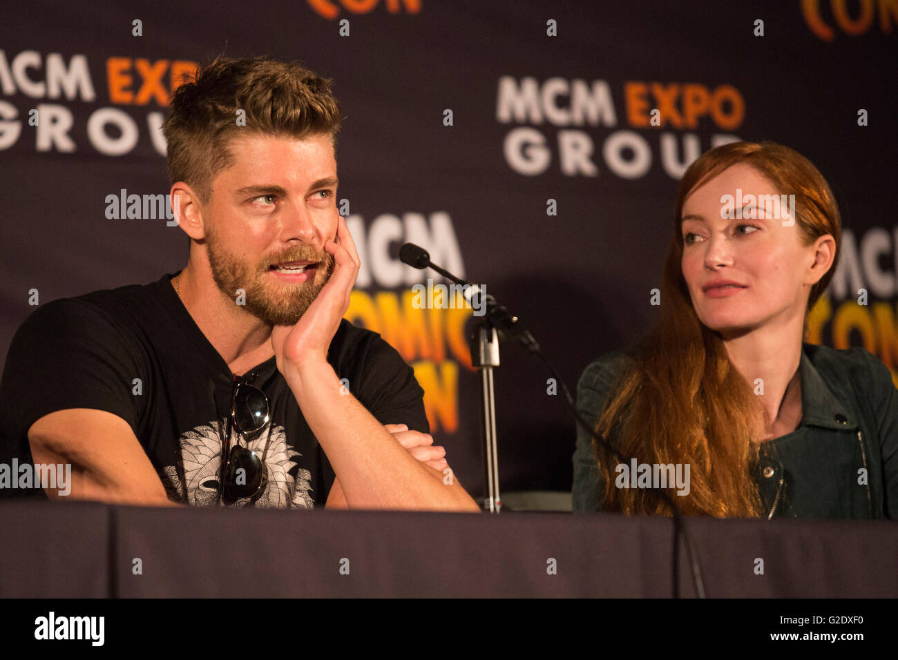 London, UK. 28 May 2016. Actors Luke Mitchell and Lotte Verbeek. S.H.I ...