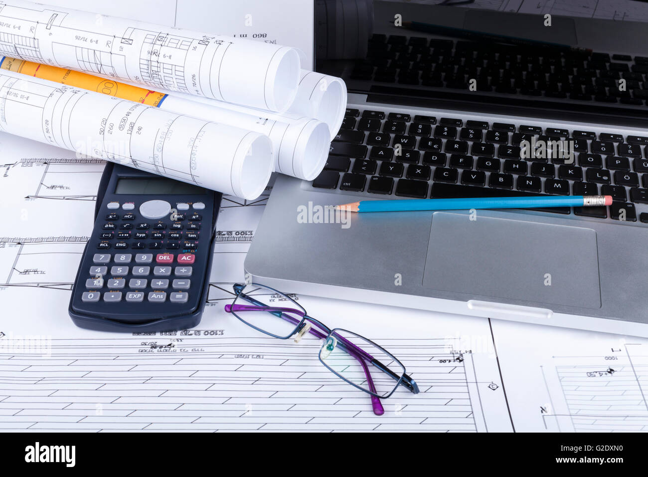 Architecture blueprint cad glasses hi-res stock photography and images ...