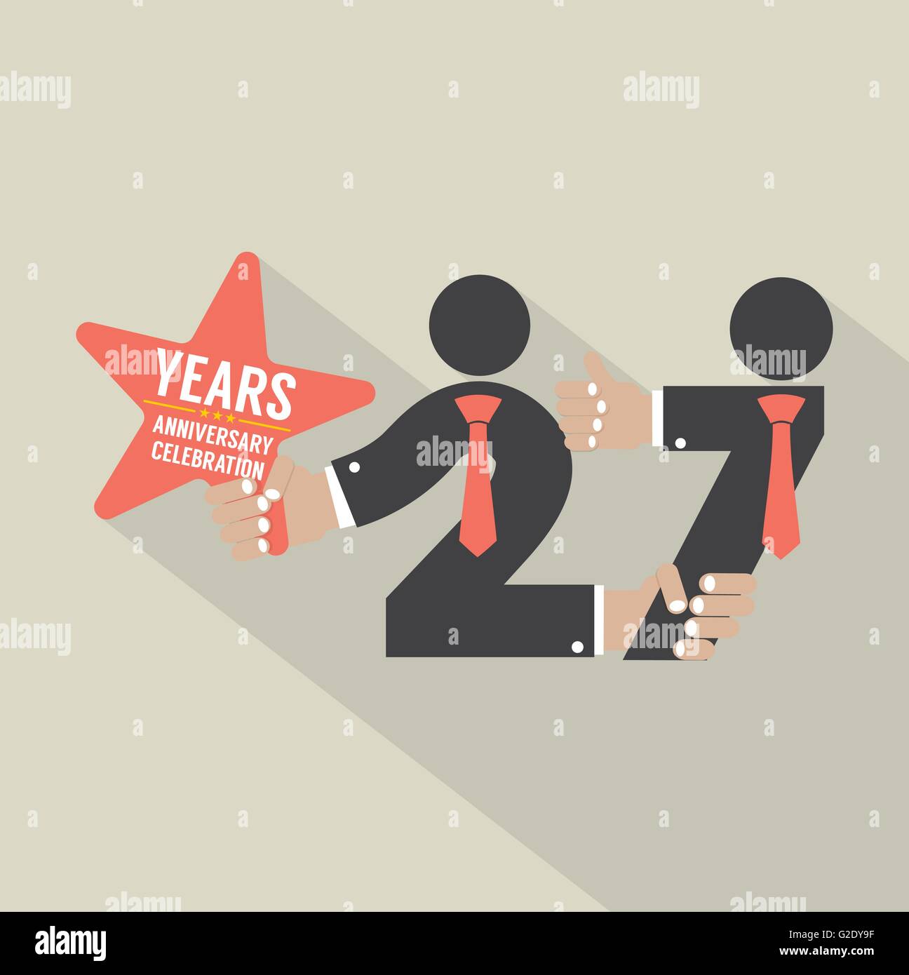 27th Years Anniversary Typography Design Vector Illustration Stock ...