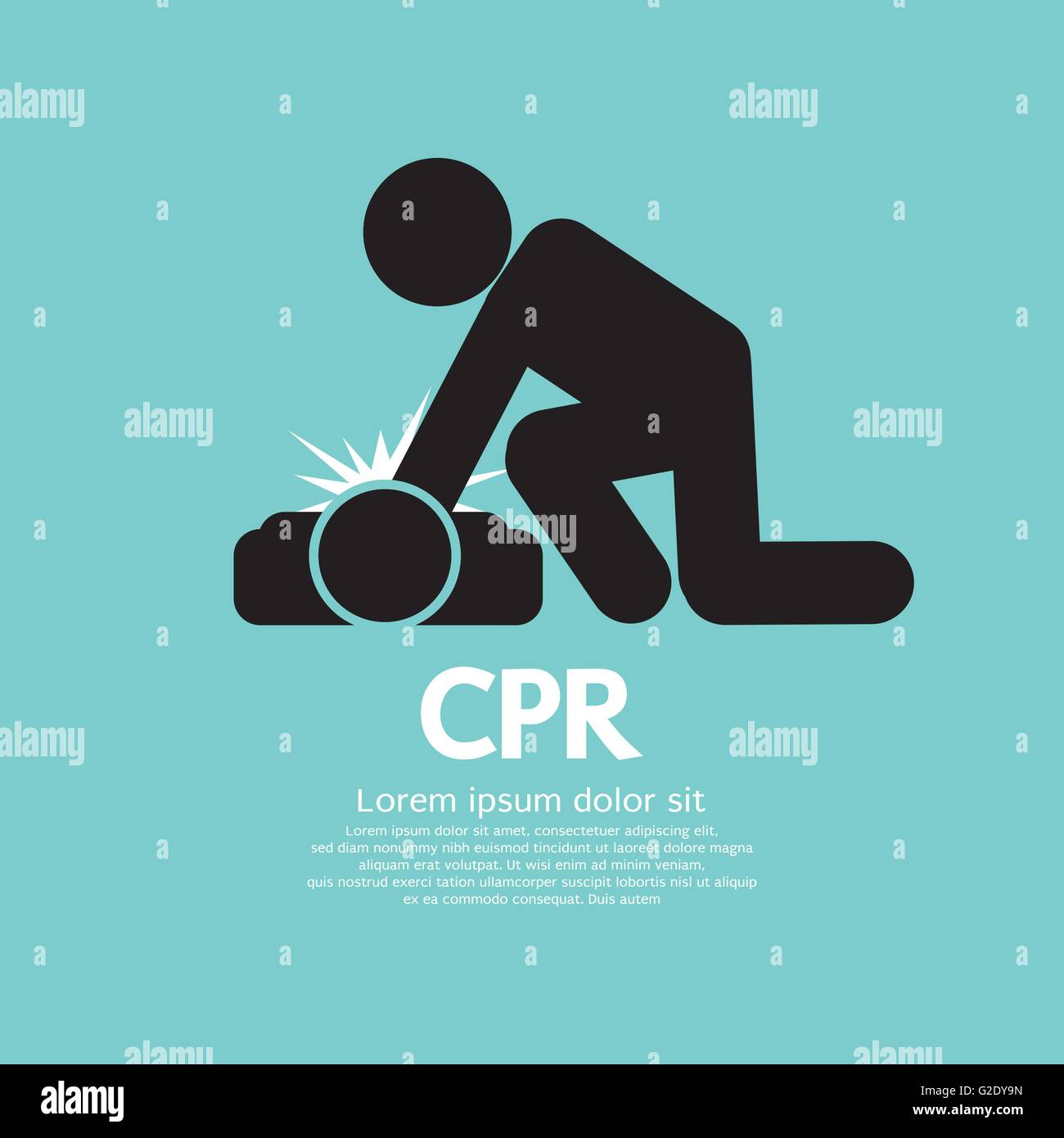 Cpr Or Cardiopulmonary Resuscitation Vector Illustration Stock Vector