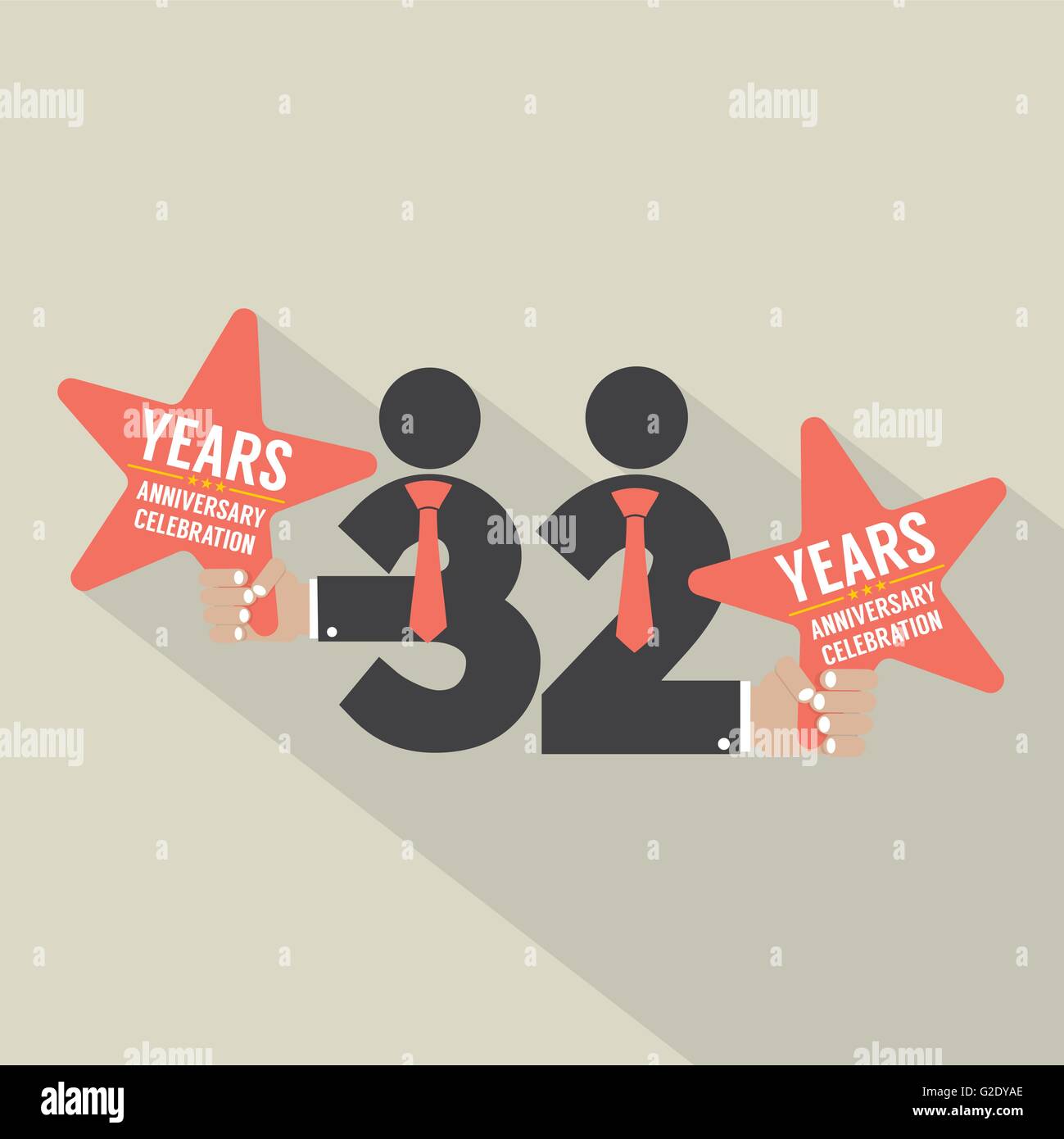 32nd Years Anniversary Typography Design Vector Illustration Stock ...