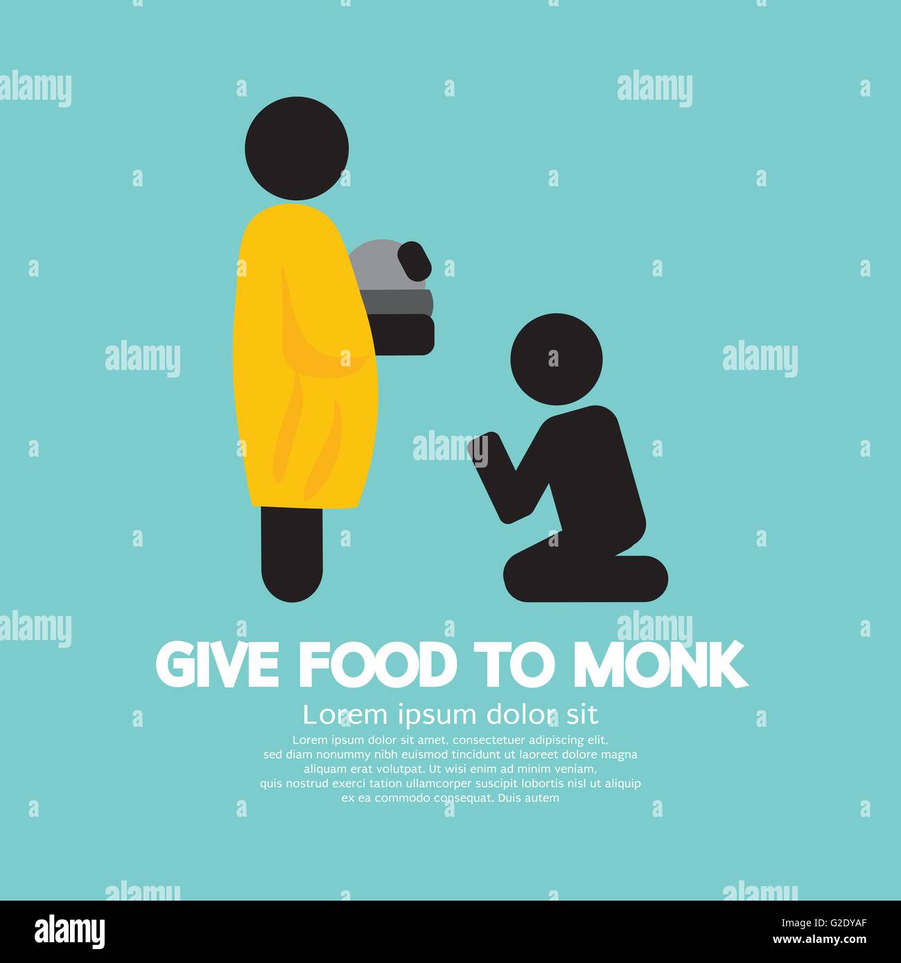 Give Alms To Monk Symbol Vector Illustration Stock Vector Image & Art ...