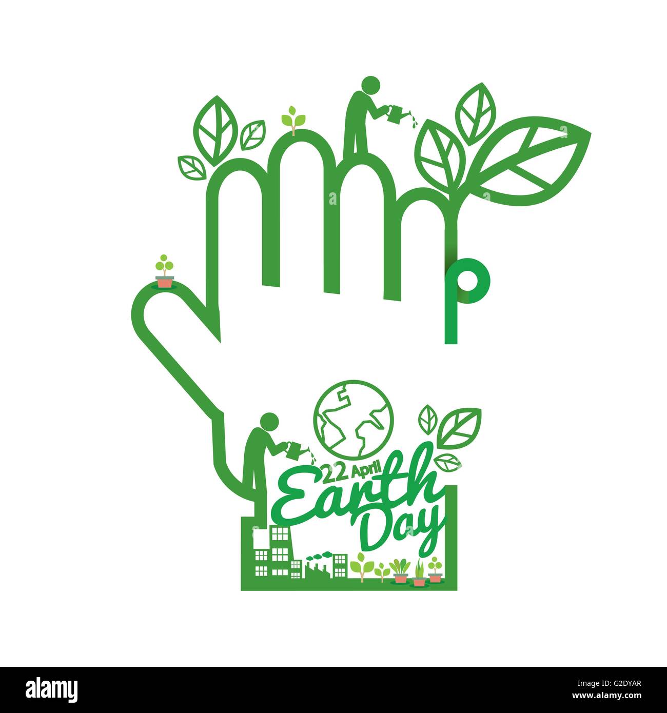 Green Hand Saving Energy Concept Vector Illustration Stock Vector Image ...