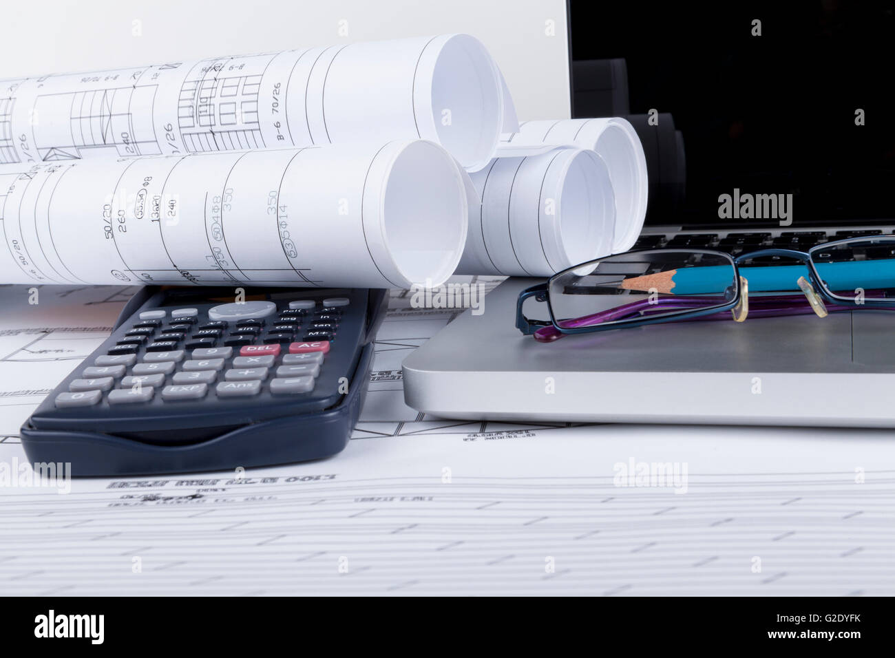 Architecture blueprint cad glasses hi-res stock photography and images ...