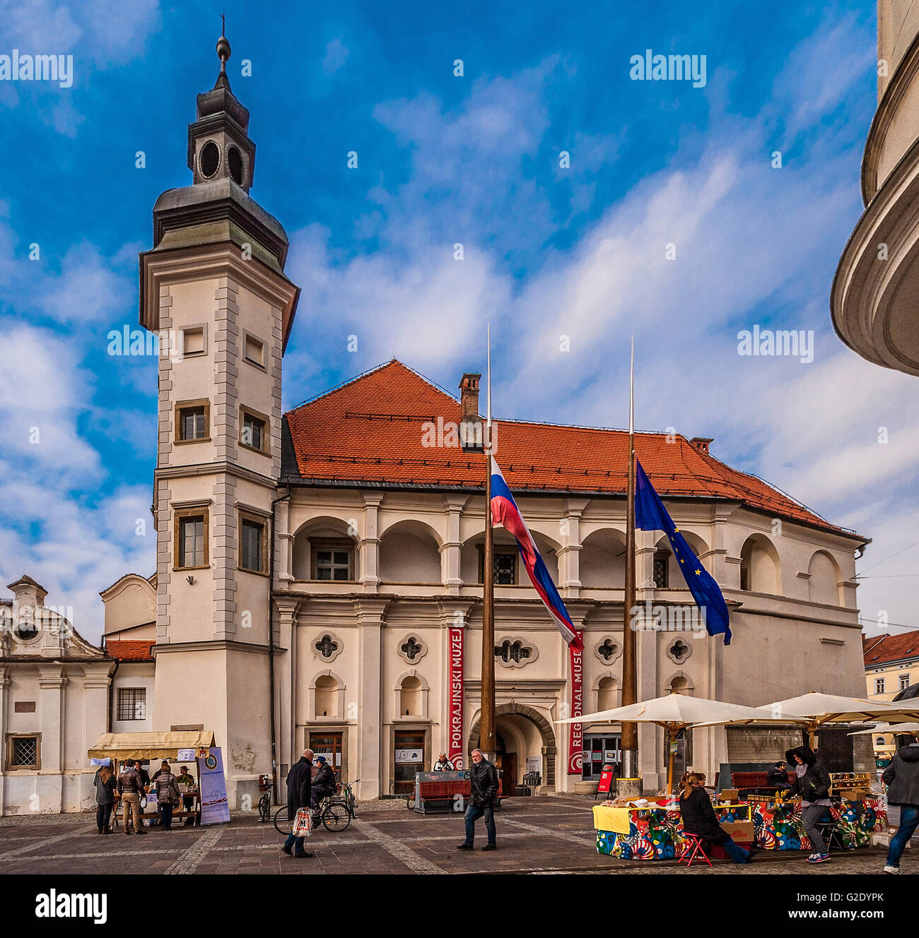 Slovenia - Podravska Maribor Grajski Trg - The Castle Stock Photo - Alamy