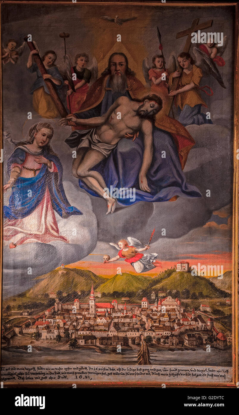 Slovenia - Podravska Maribor - Castle interior - Votive painting with a ...