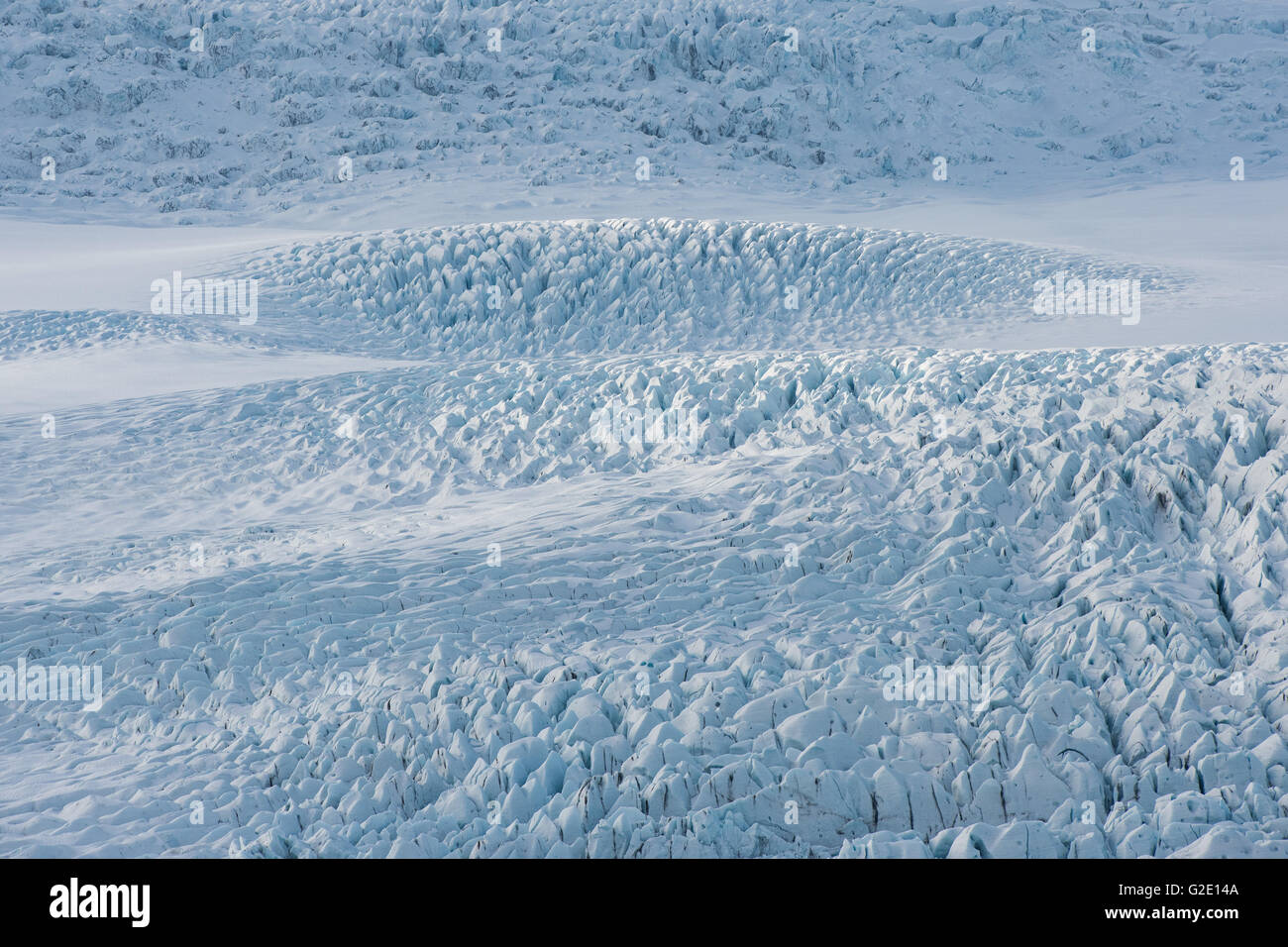 Ice field, Glacier Fjallsjökull, Fjallsárlón, Austurland, Iceland Stock ...