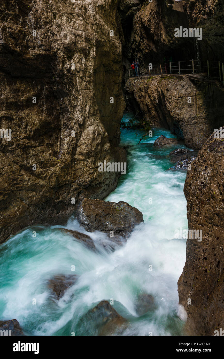 Torrential mountain river Partnach in the Partnach Gorge, Garmisch ...