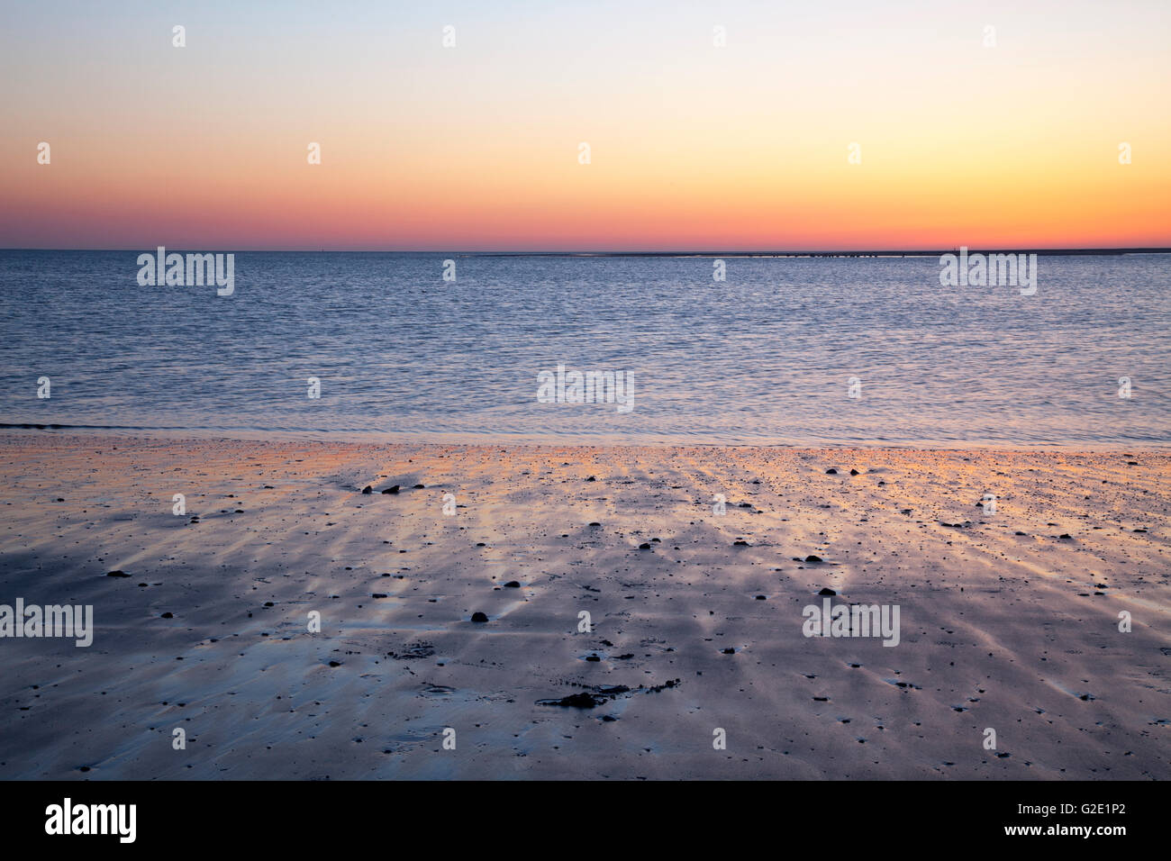 Coast in the evening light, Lower Saxon Wadden Sea National Park ...