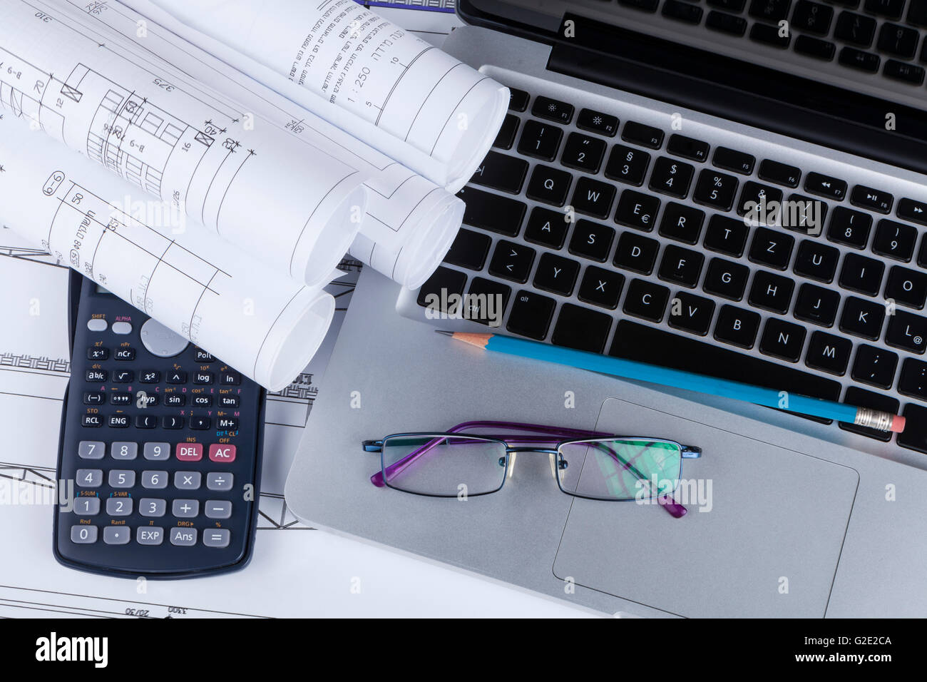 Architecture blueprint cad glasses hi-res stock photography and images ...