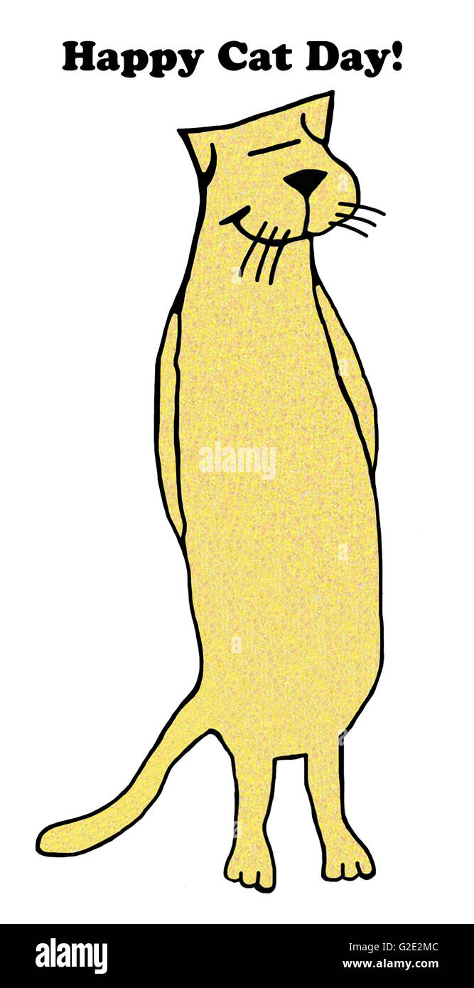 Illustration of a yellow cat Stock Photo - Alamy