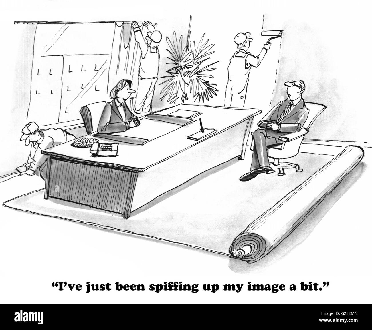 Business cartoon about spiffing up your personal and professional image ...