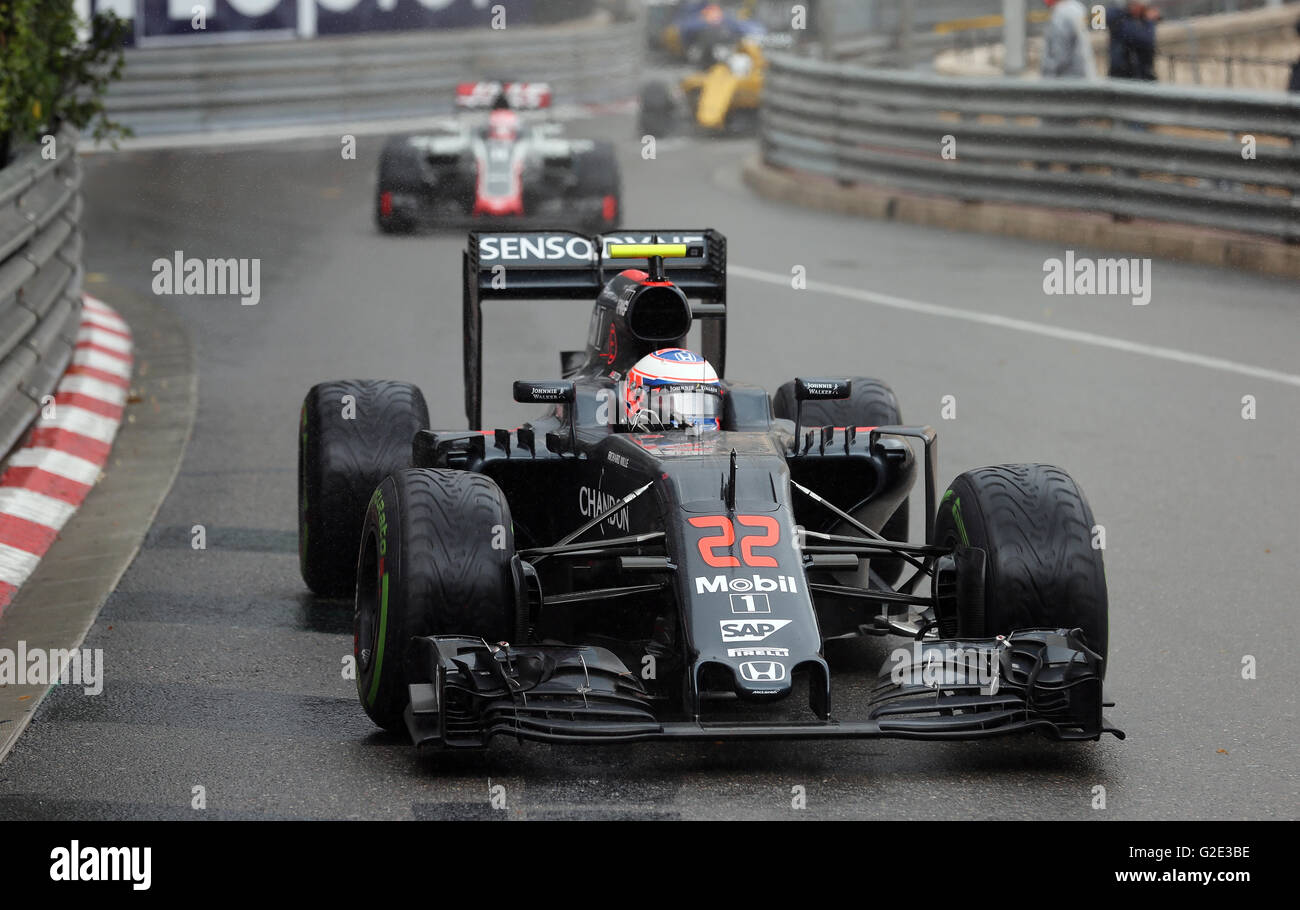 McLaren's Jenson Button in the 2016 Monaco Grand Prix at the Circuit de ...