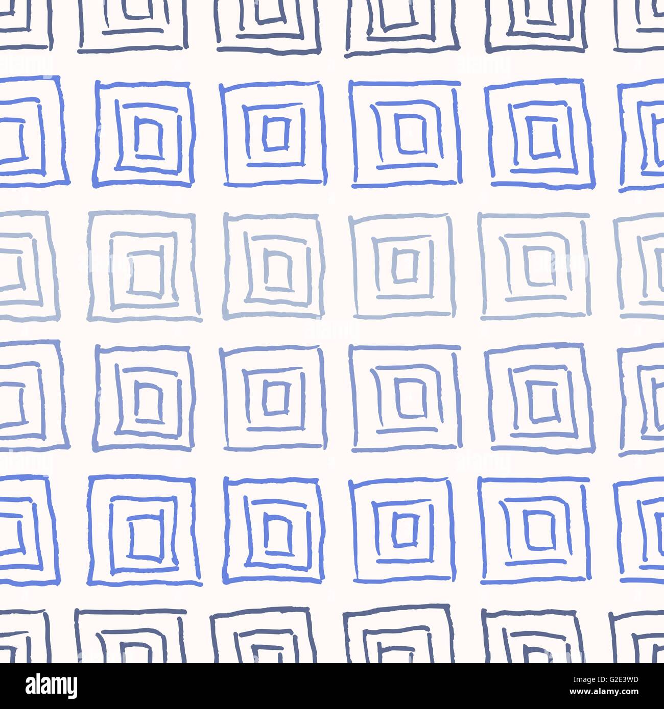 Hand drawn seamless repeating pattern with square shapes in purple on ...