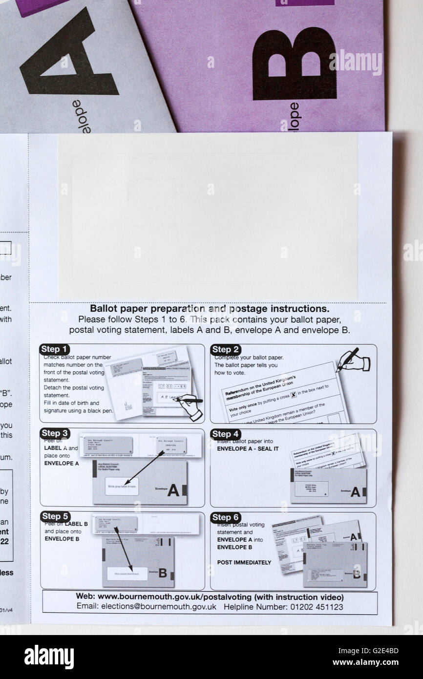Insert ballot paper into envelope a seal it hi-res stock photography ...