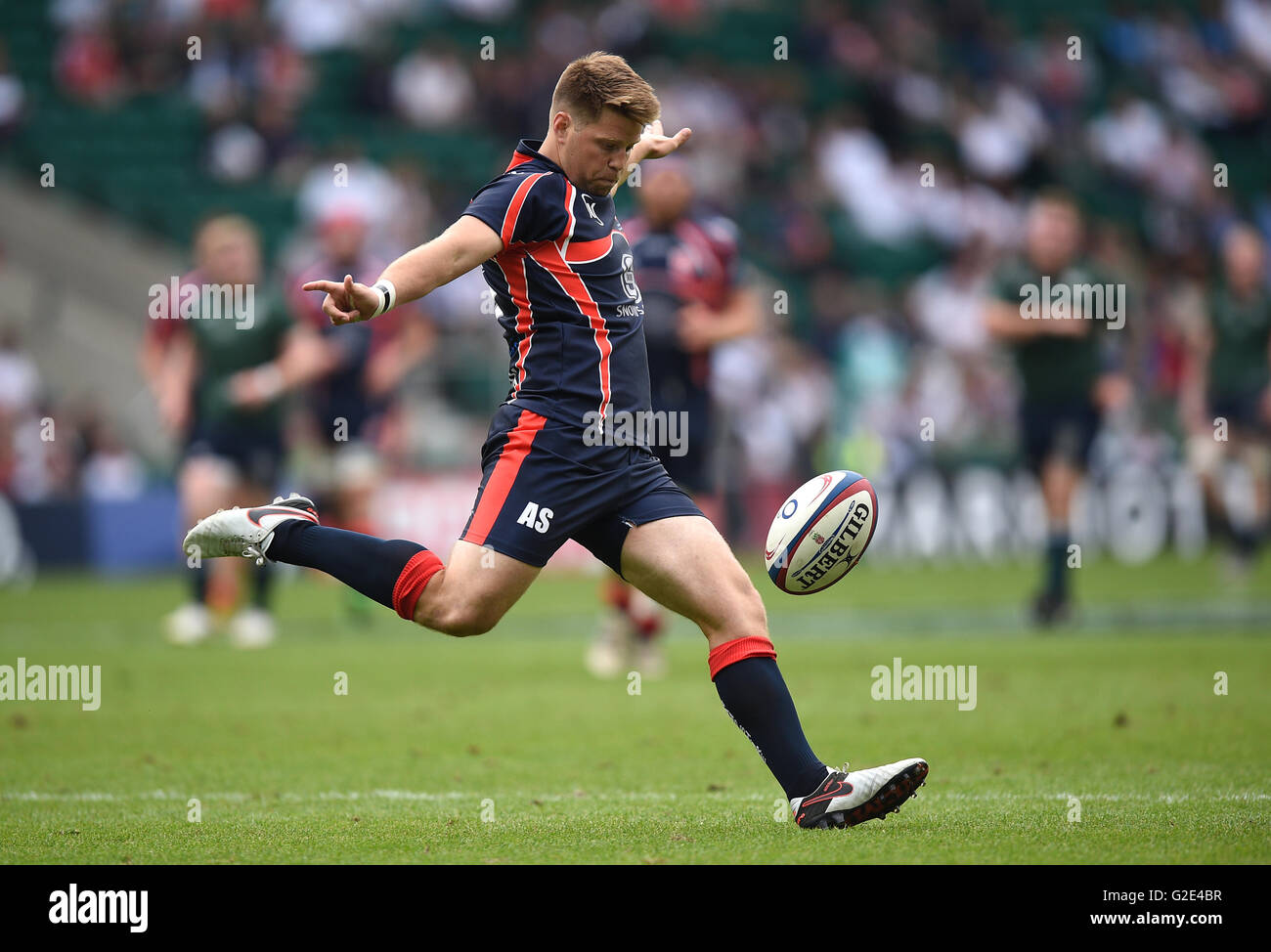 Hampshire's Alex Sutherland clears the ball during the County ...