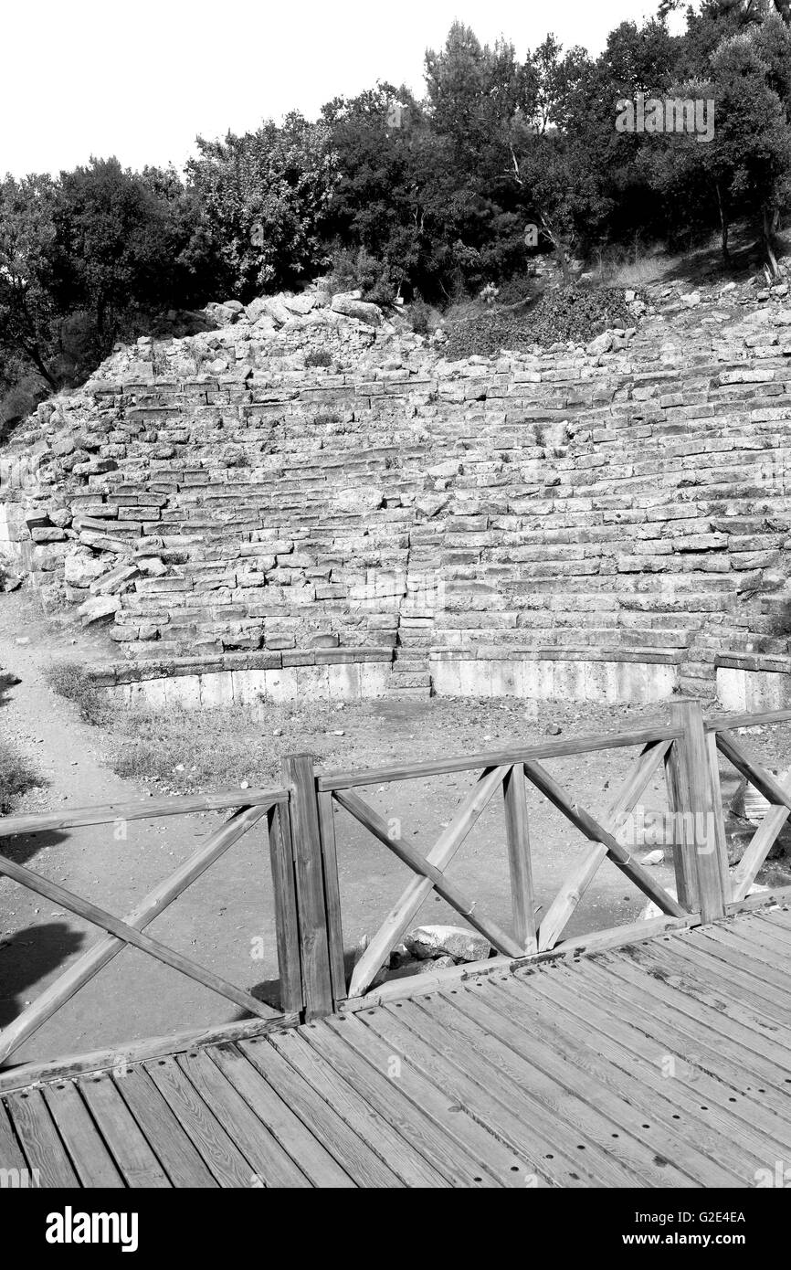 in phaselis temple turkey asia old ruined column and destroyed stone ...