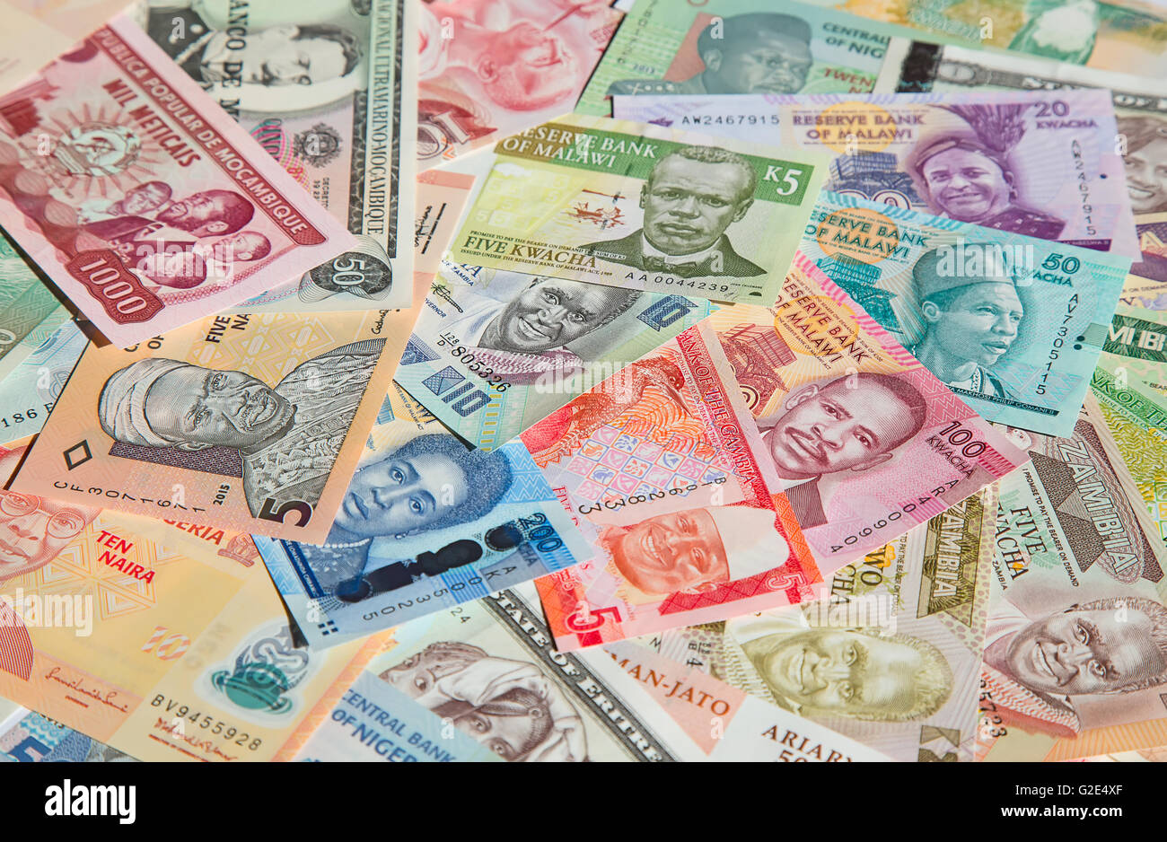 Variety of the African banknotes Stock Photo - Alamy