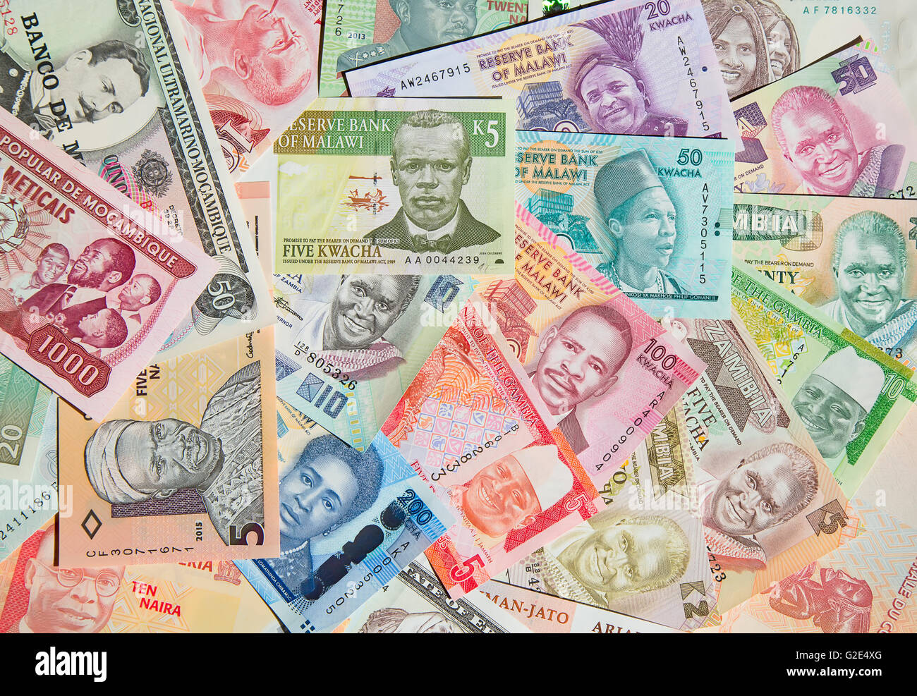Variety of the African banknotes Stock Photo - Alamy