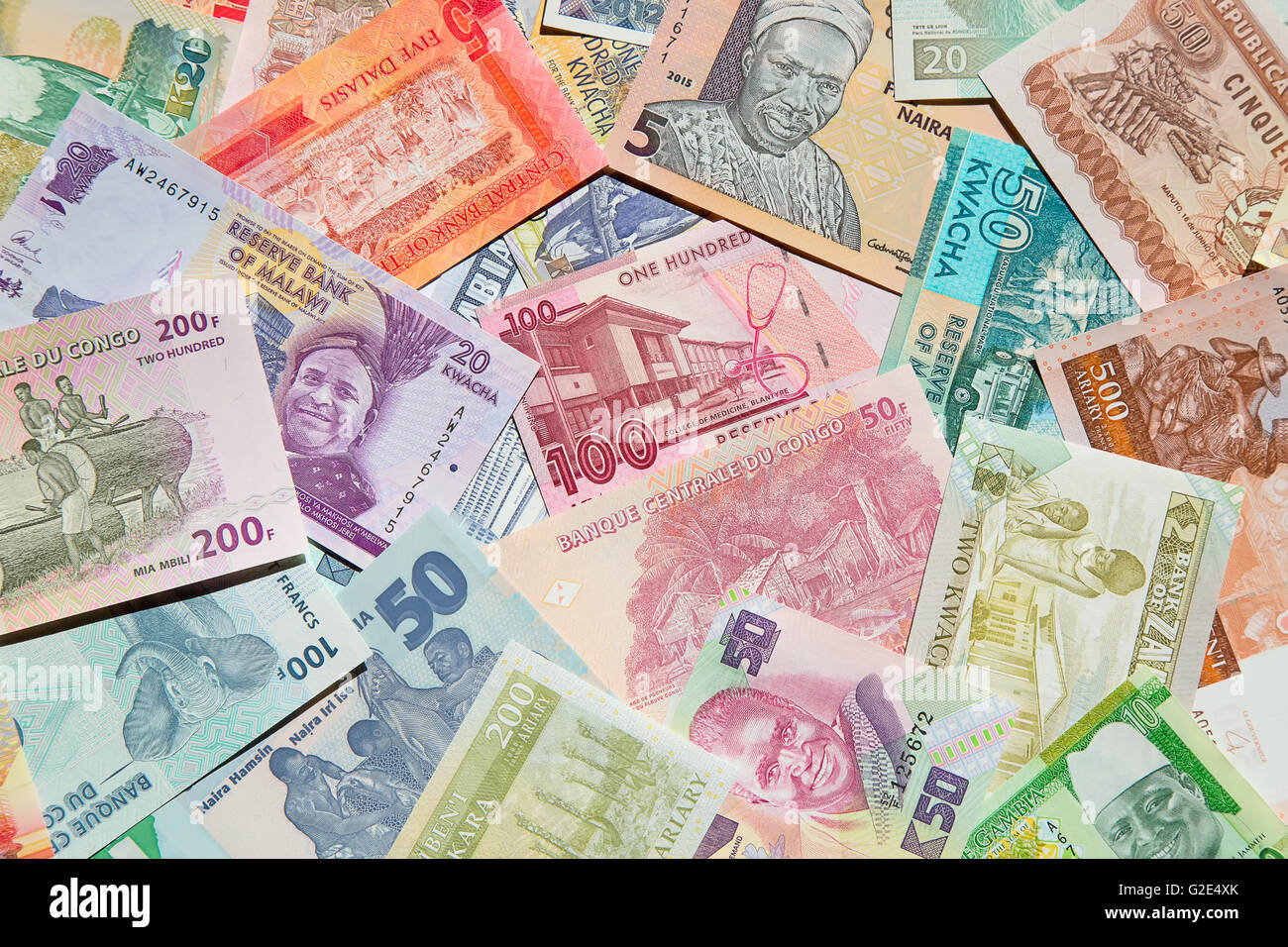 Variety of the African banknotes Stock Photo - Alamy