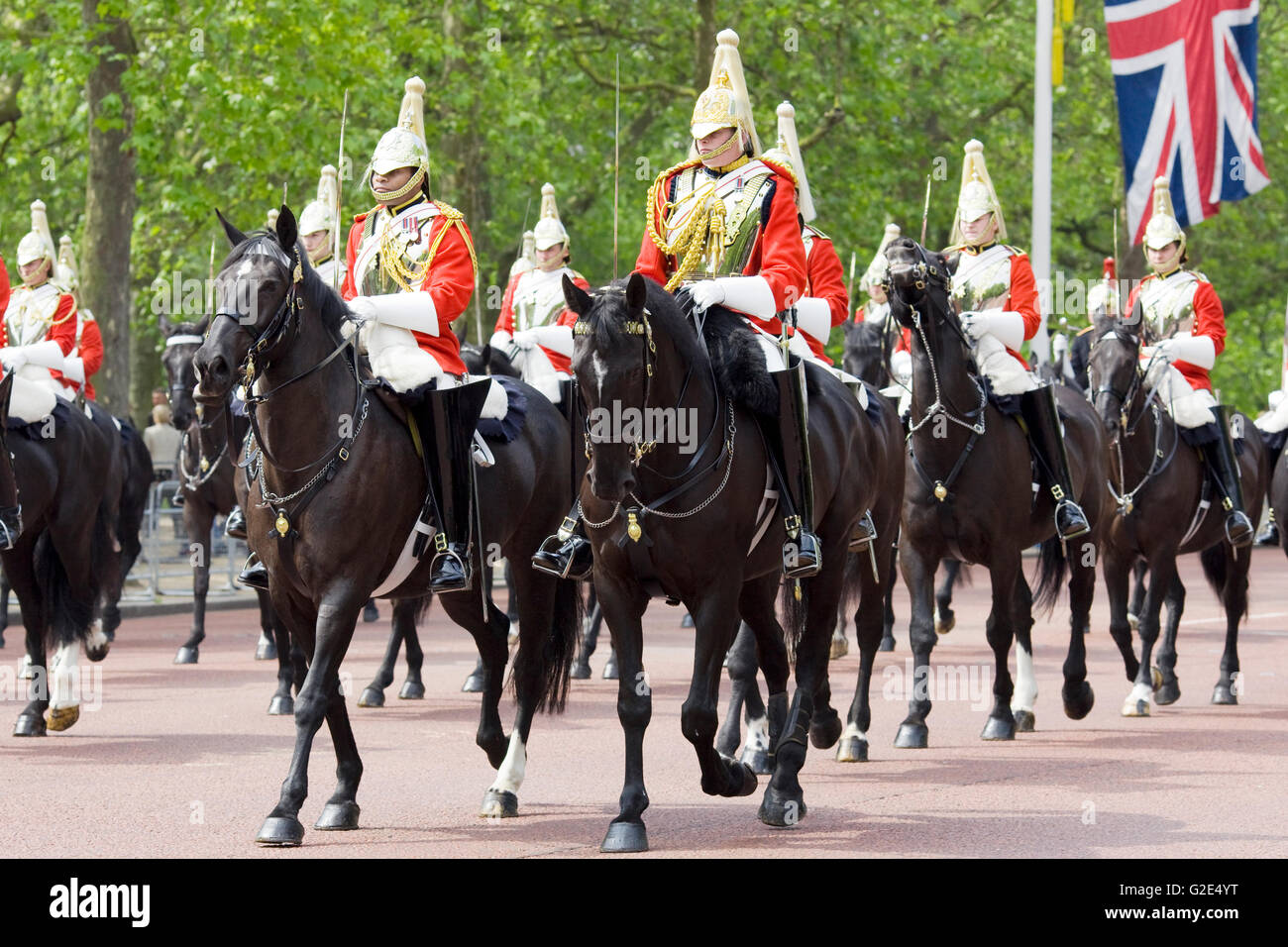 The queens Life guards, Household Cavalry London Stock Photo - Alamy