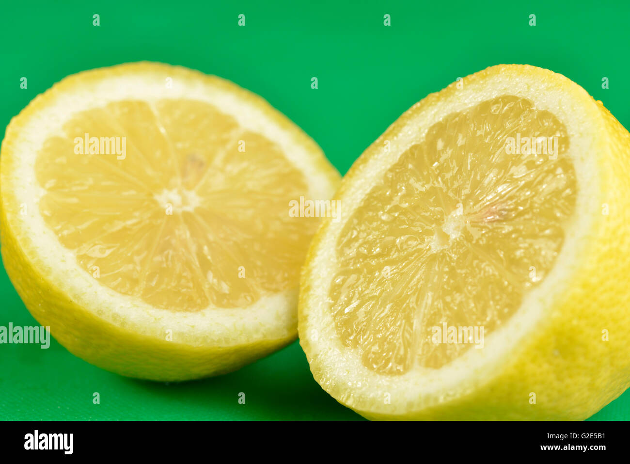 Lemon on a green chopping board, the correct colour chopping board for ...