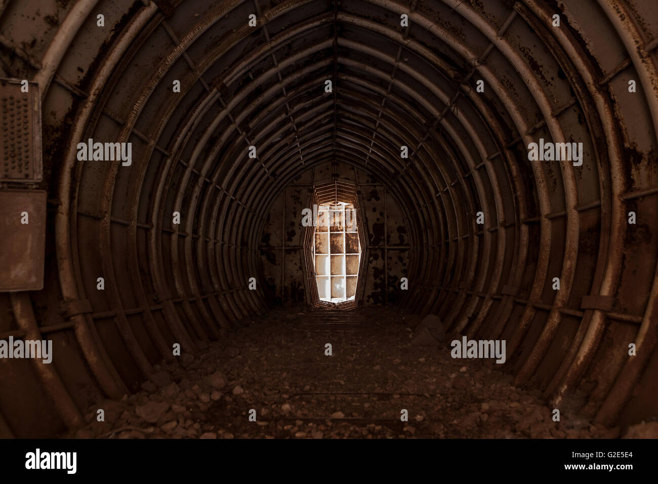 Rusted underground bunker passage tunnel Stock Photo - Alamy
