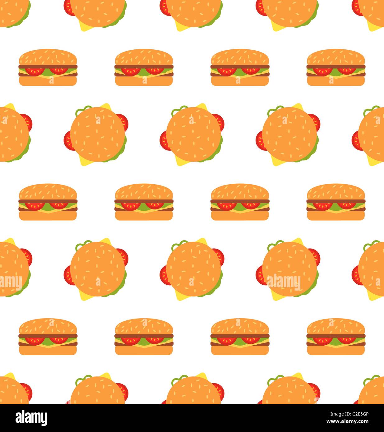 Seamless Texture with Hamburgers. Fast Food Pattern Stock Vector Image ...