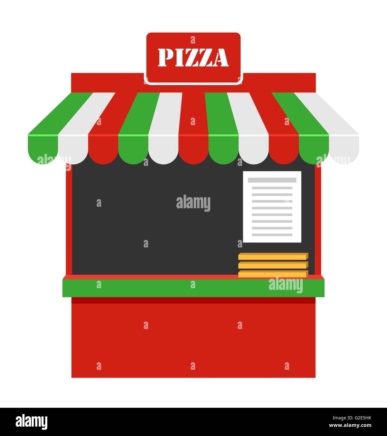 Showcase of Sale of Pizza, Stall, Marketplace Isolated Stock Vector ...
