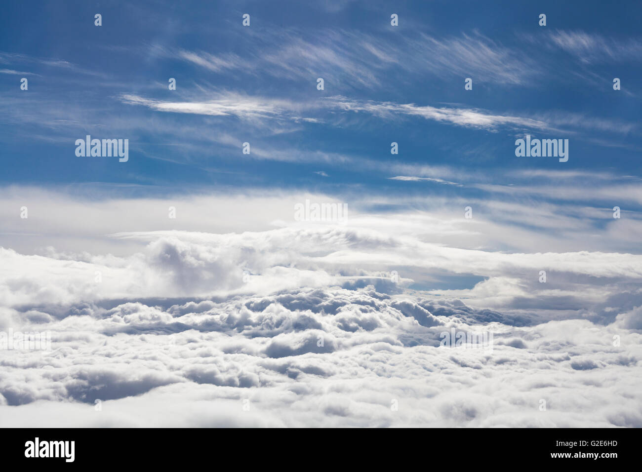 Aerial view of clouds and blue sky above clouds flight Stock Photo - Alamy