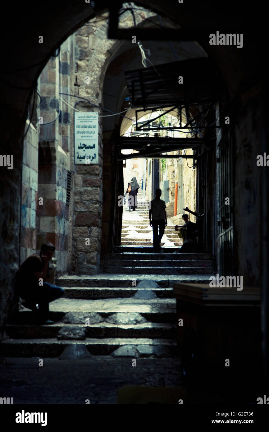 Shadowy Street Scene, Jerusalem, Israel Stock Photo - Alamy