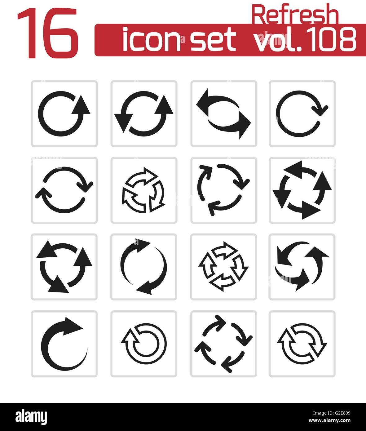 Vector black refresh icons set on white background Stock Vector Image ...