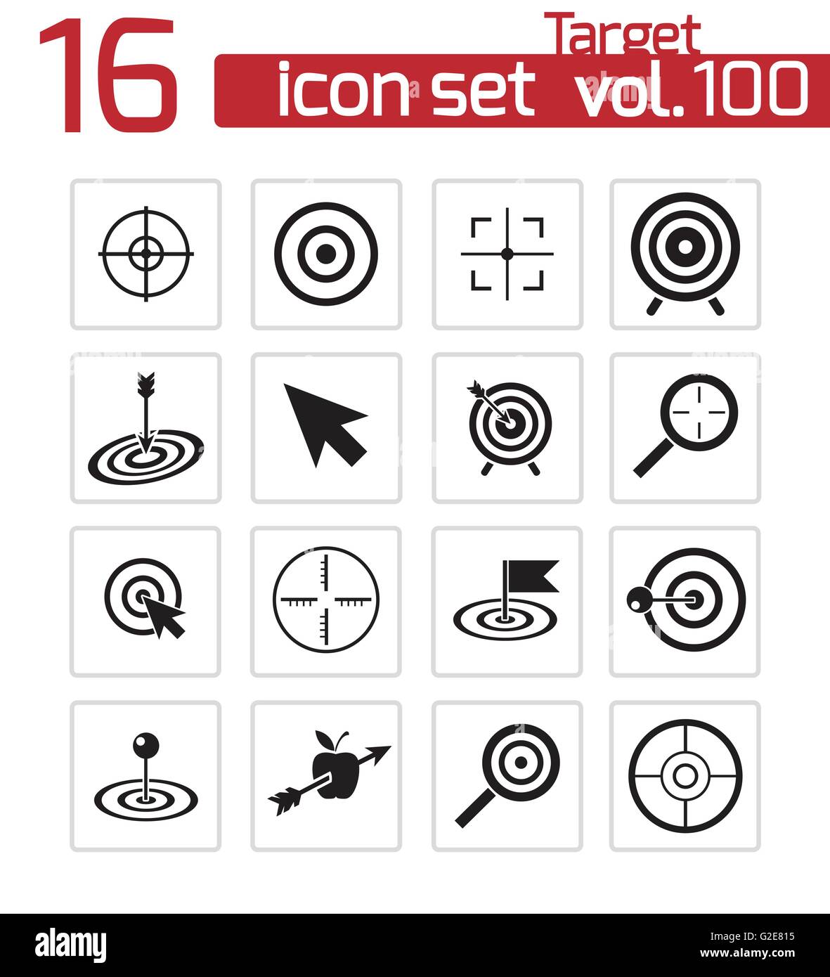 Vector black target icons set on white background Stock Vector Image ...