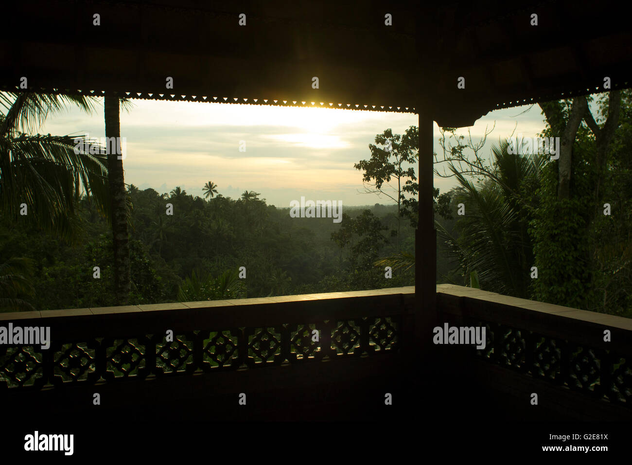 Tropical Landscape Viewed from Temple Terrace, Bali, Indonesia Stock ...