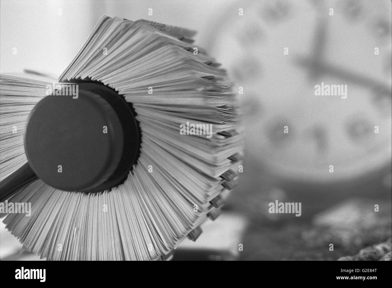 Rolodex & Clock Stock Photo - Alamy
