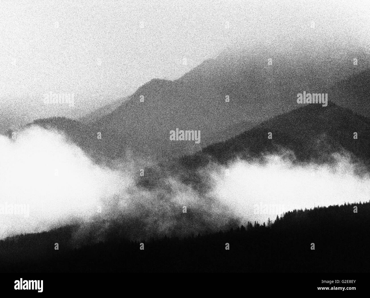 Serene mountain range Black and White Stock Photos & Images - Alamy