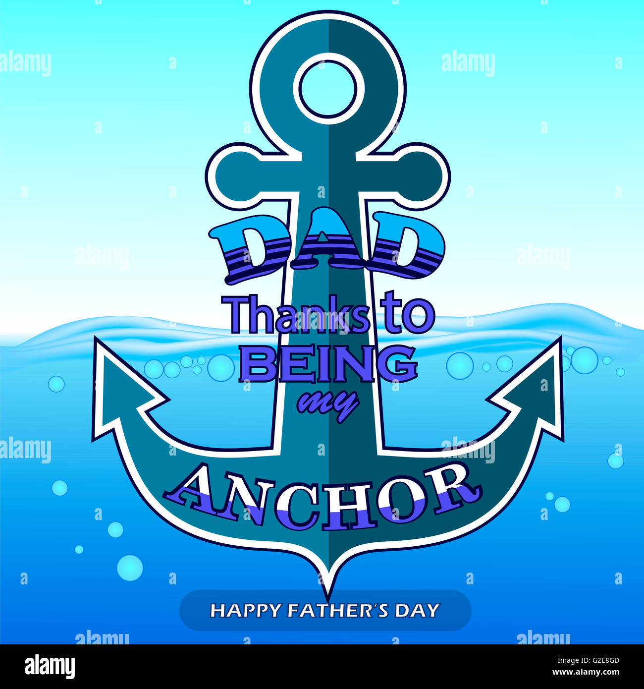 Best Dad Poster on Blue Water Background Stock Photo - Alamy