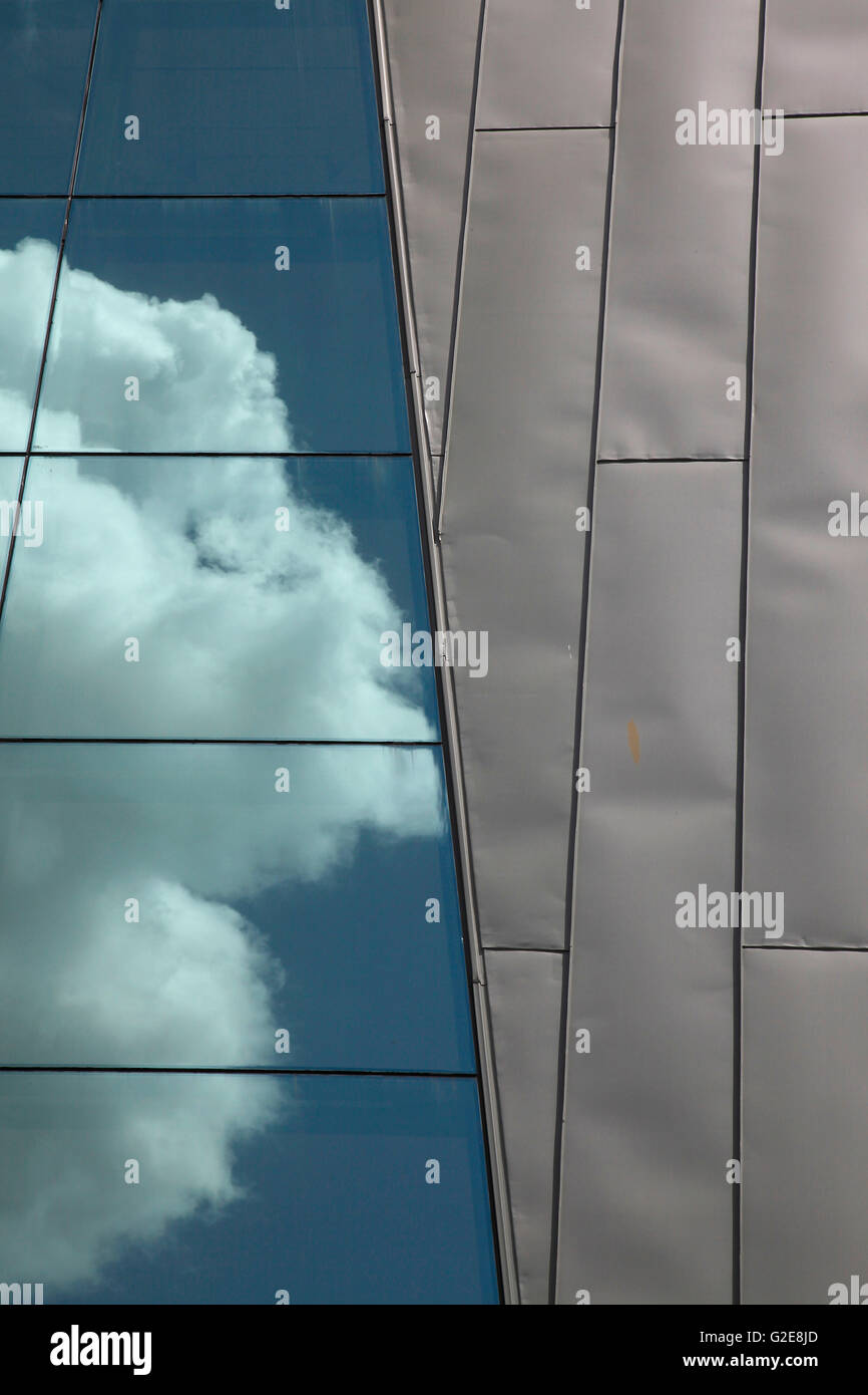 Clouds Reflected on Wall of Modern Building Stock Photo - Alamy