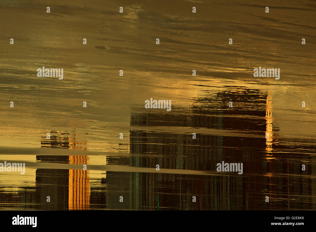 Buildings Reflected in Water Stock Photo - Alamy