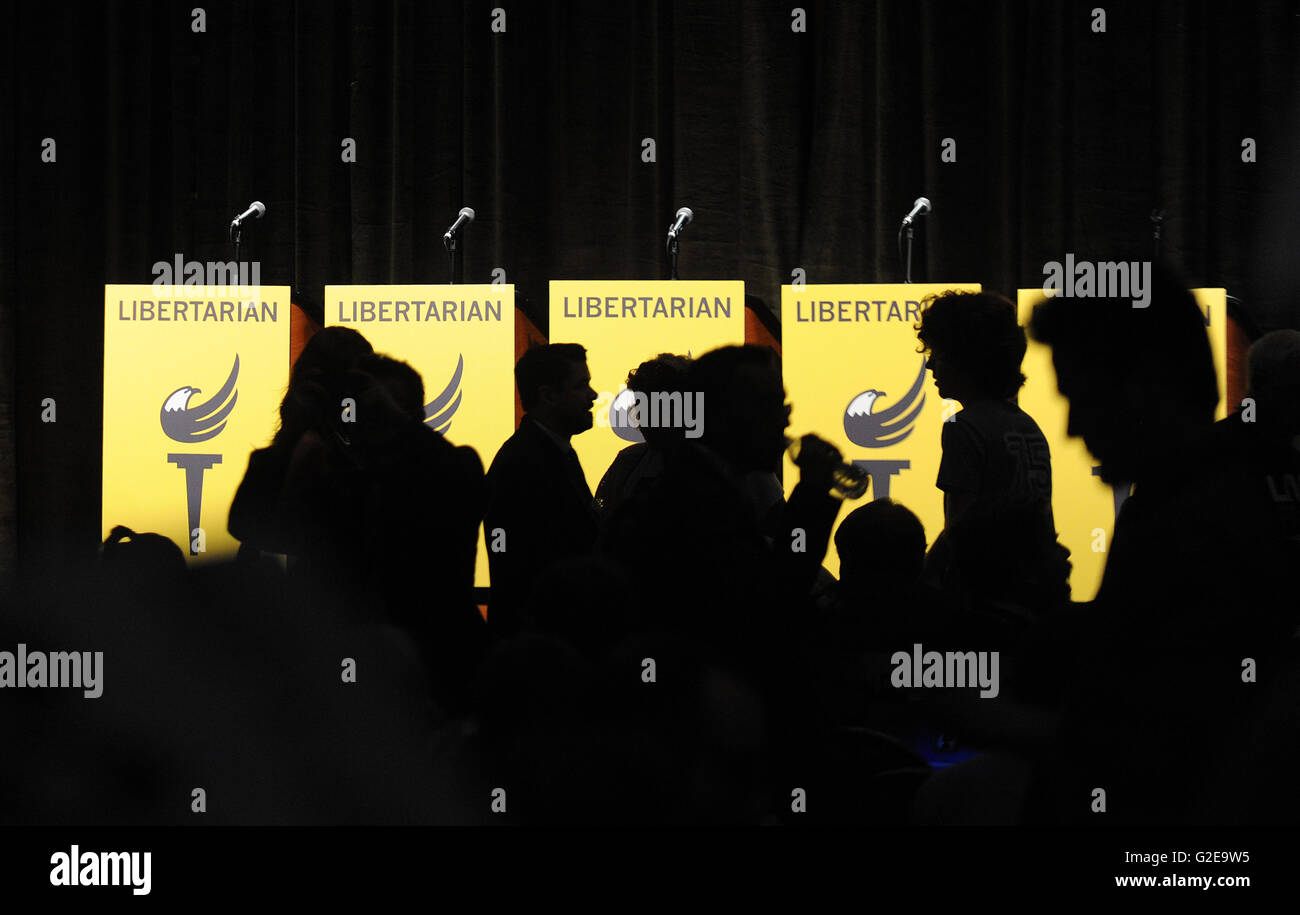 Orlando, Florida, USA. 28th May, 2016. The silhouettes of Libertarian ...